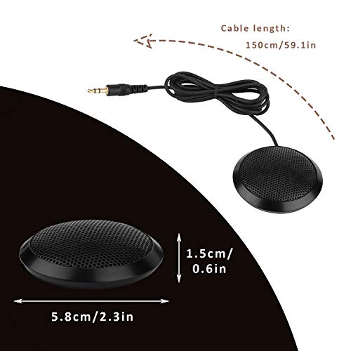 Dreokee Conference Microphone 3.5mm Desktop Computer Mic for Computer Desktop and Laptop 360° Omnidirectional Condenser Mic for Online Meeting/Class, Skype, Recording, Chatting, Gaming