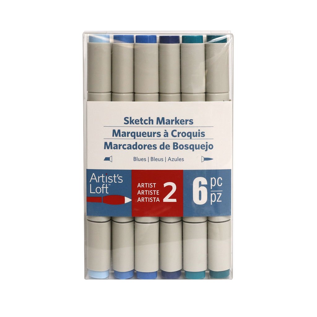 Blue Tones Sketch Markers by Artist's Loft 6 Piece Set