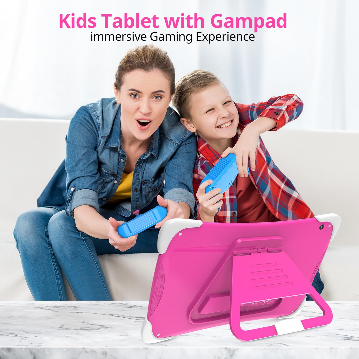 DOMATON Kids Tablet with Gampad, 10 Inch Tablet for Kids, Android 12, Parental Control, Kid Content Pre-Installed, 2GB 32GB(SD to 128GB), Green
