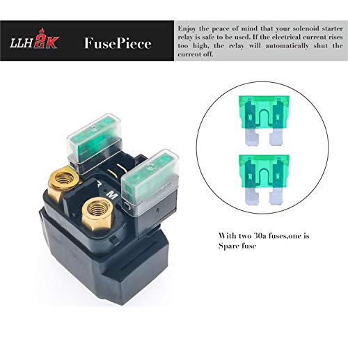 LLH2K Starter Solenoid Relay for Yamaha ATV YFM 350 400 450 660 Raptor Grizzly- Raptor Grizzly Kodiak Wolverine Big Bear- for Yamaha 2002 2003 2004 2005 2006 2007 2008 High Heat