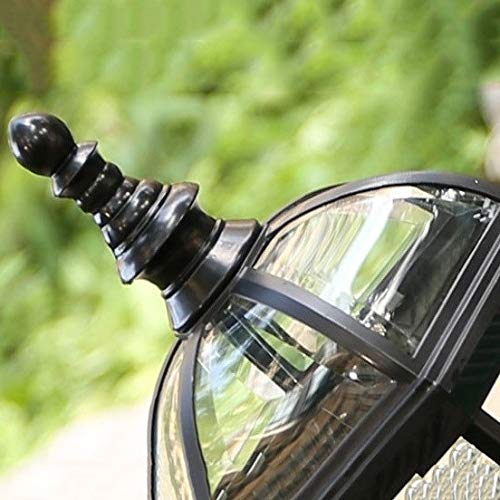 XJJZS Rustic Waterproof led Pillar Wall Lamp,Vintage Outdoor Glass LED Post Lighting,Villas Garden Porch Home Landscape Pathway Lights