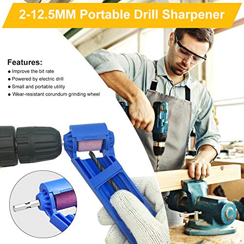 Drill Grinder Grinding Tool for Drill Polishing Wheel Drill Bit Sharp Sharpener Diamond Hand Drill Sharpening Tool Portable Drill Powered Tool 2pcs (2, Blue &Orange)