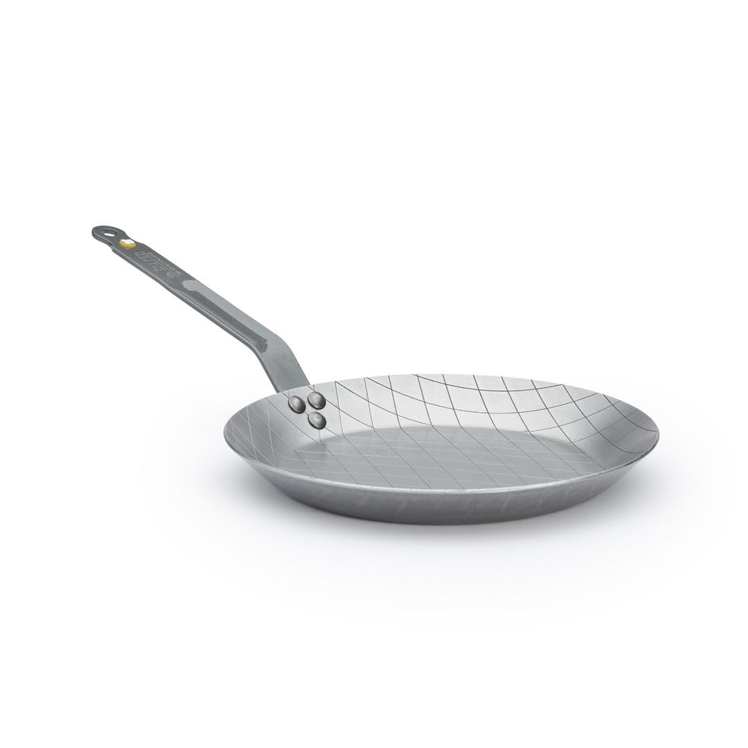 de Buyer MINERAL B Carbon Steel Steak Pan - 11” - Ideal for Searing & Browning Meat - Naturally Nonstick - Made in France