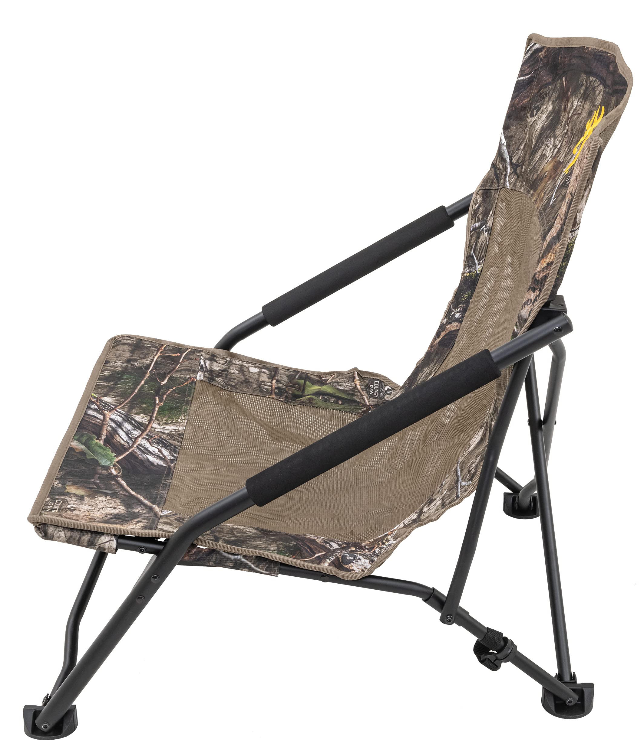 Browning Strutter Camo Turkey Hunting Chair with Foldable Low Profile Compact Design, Durable Steel Frame, and Padded Shoulder Carry Strap & Bag, MC (Wide) Realtree Edge