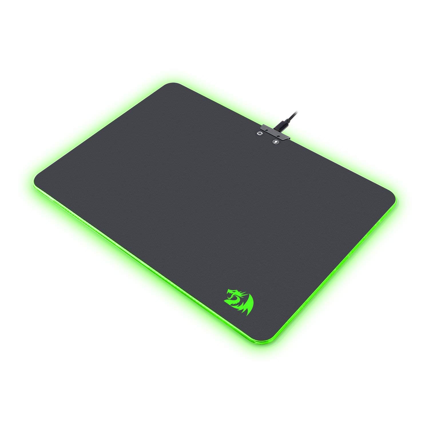 Redragon P010 Gaming Mouse Pad, RGB LED Lighting Effects, Wired, Hard Non-Slip Rubber Low Friction Surface Mouse Mat for MMO Computer Windows PC Gamers (13.8 x 9.8 Inch)