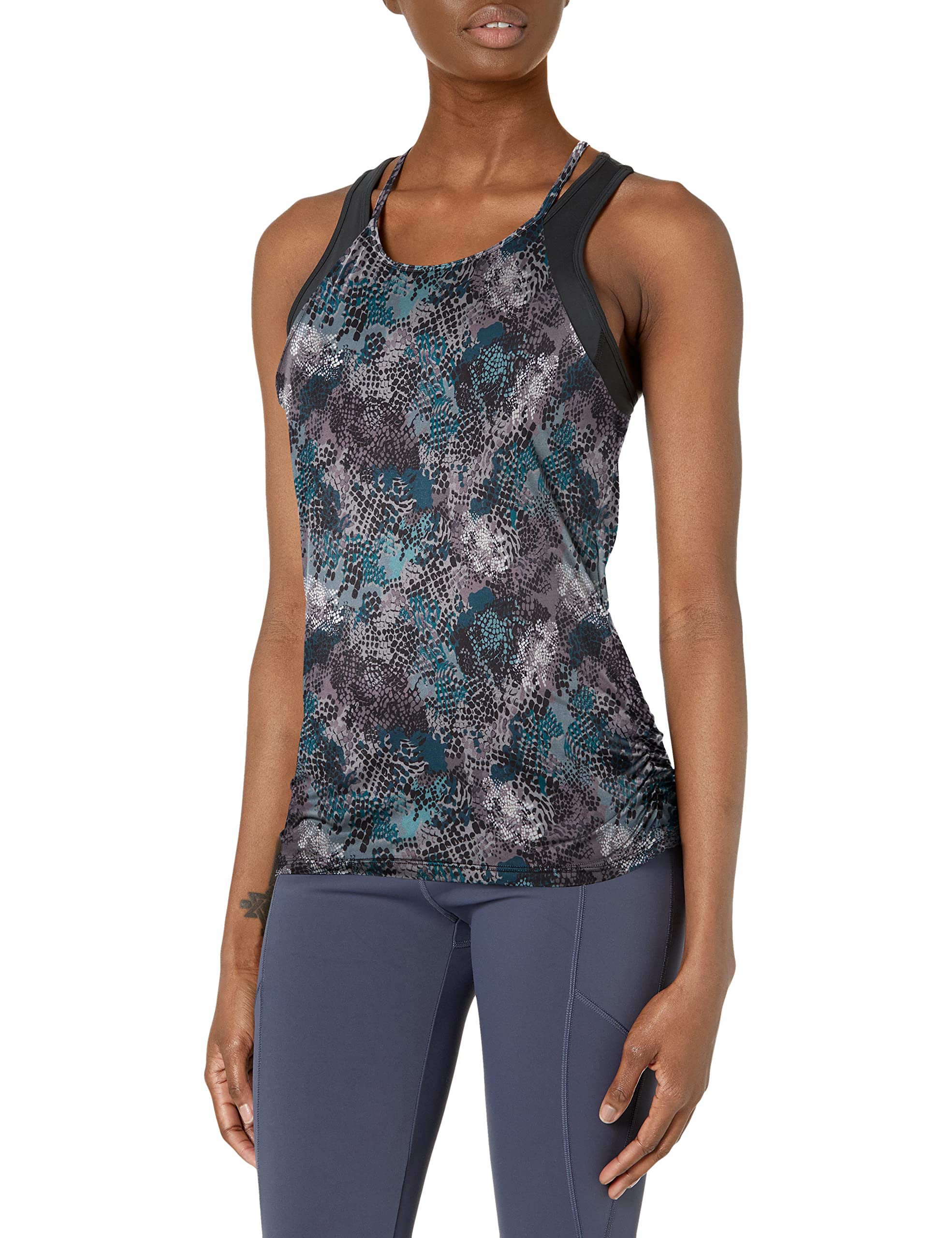 Spalding Women's Active Shirred Side Tank Top, Regular and Plus Size