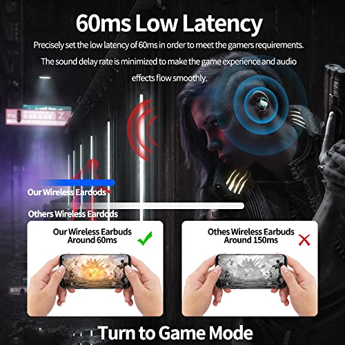 Fuhaiti Bluetooth Earbuds, Wireless Earbuds Bluetooth 5.3 Headphones with Charging Case Low Latency IPX7 Waterproof 35H Playtime Stereo Earphones in-Ear Built-in Mic Headset