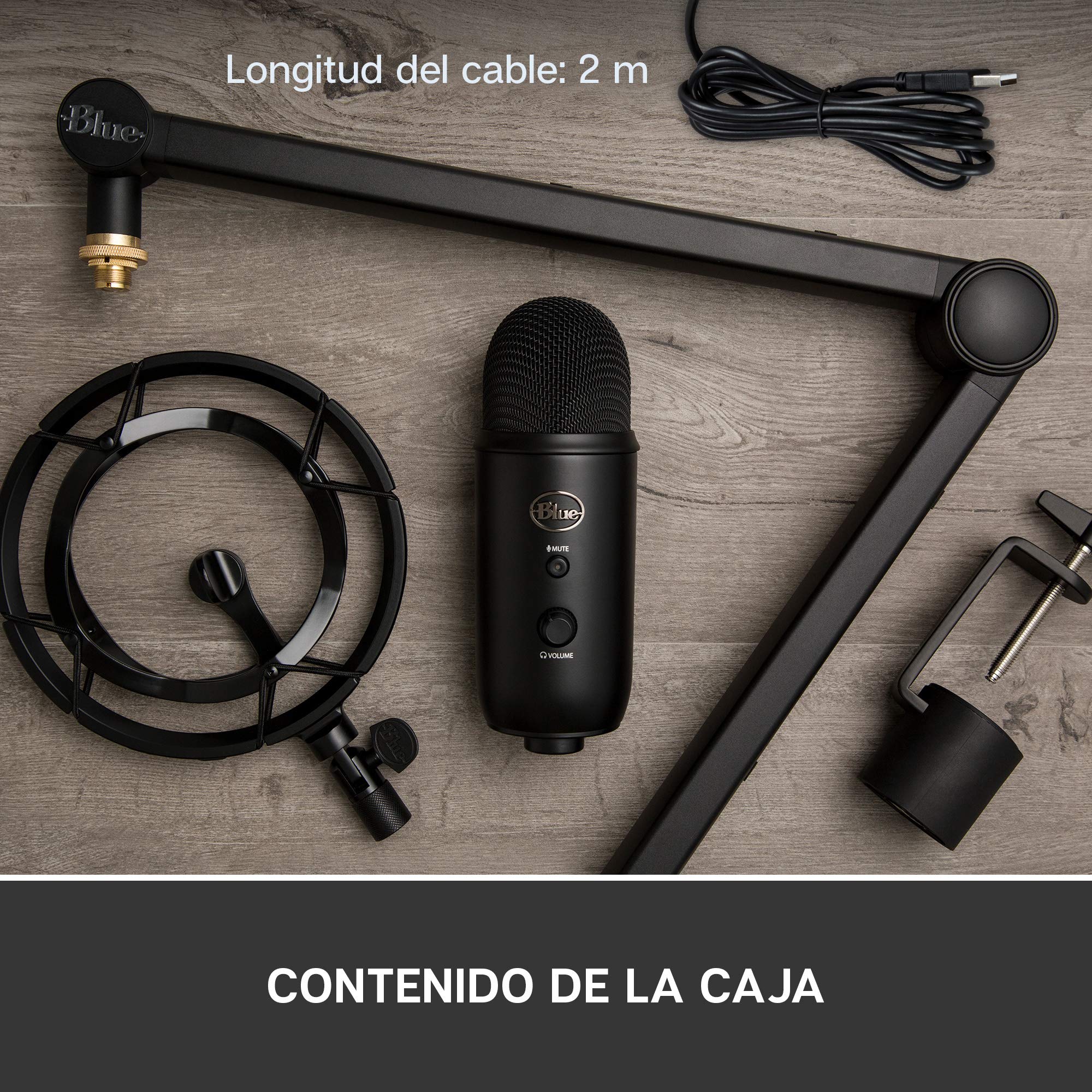 Blue Yeticaster Professional Broadcast Bundle with Yeti USB Microphone, Radius III Shockmount and Compass Boom Arm (Renewed)