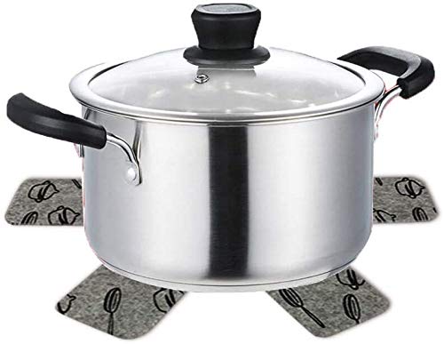 HengLiSam Pot and pan Protectors, Set of 12 and 3 Different Size, Pot dividers pad to Prevent Scratching, Anti-Slip Pans Separator and Protect Surfaces of Cookware Storage (Gray cookware Pattern)