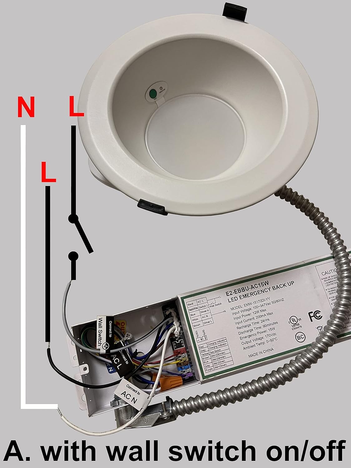 E2 LIGHTING 8 Inch Recessed Lights, LED Recessed Emergency Light, Commercial Downlight, 3 CCT & Wattage Tunable, 12/16/22W, 30/40/50K, Dimmable-2 Pack