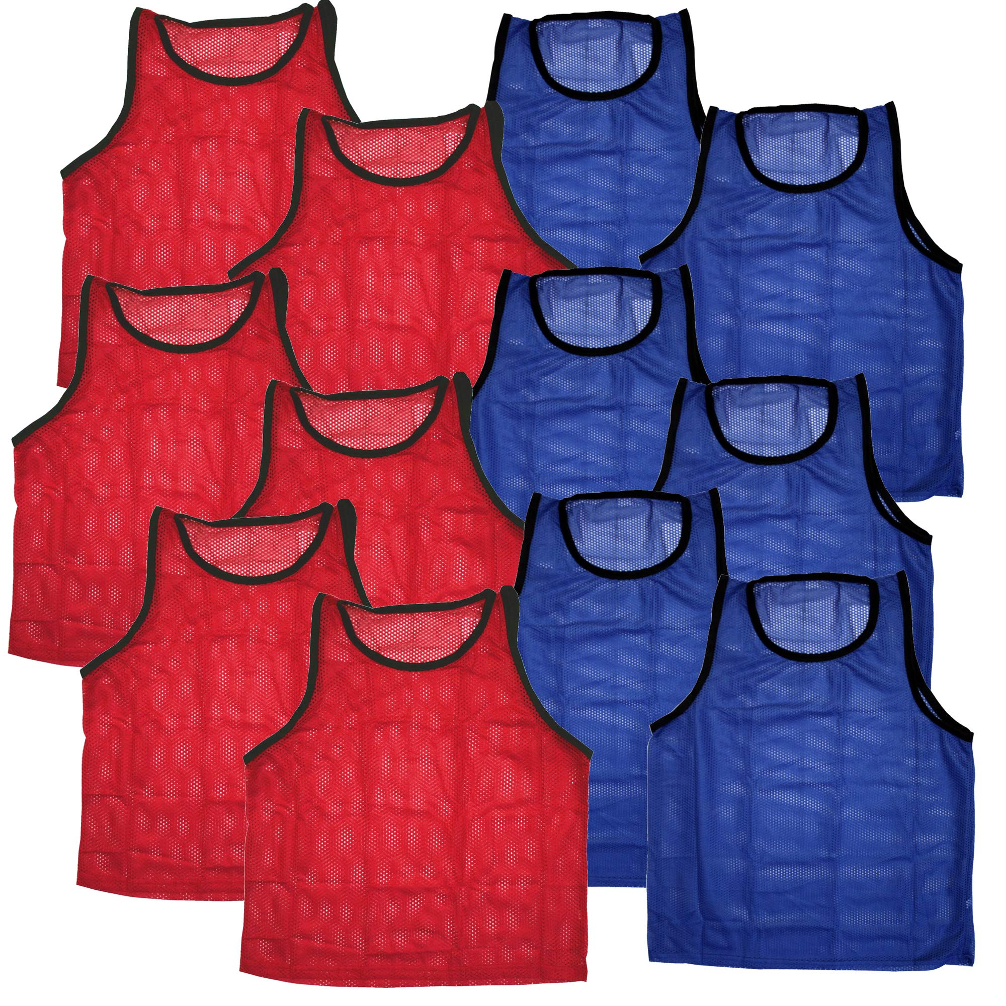 BlueDot Trading Adult Sports Pinnie Scrimmage Training Vest, Yellow, 12 Pack