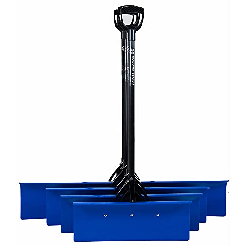EarthWay Polar Tech 91048 48" Professional Snow Pusher with Fiberglass Shaft, Snow Shovel for driveways, Snow Pusher for Tall People, D-Shaped Handle, and Quick Assembly