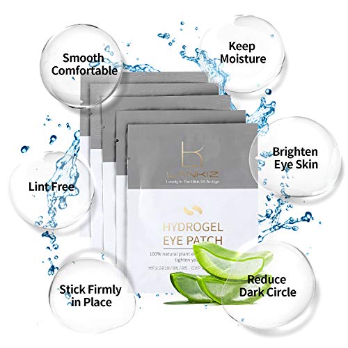LANKIZ Eye Pads for Lash Extensions Under Eye Gel Pads for Eyelash Extensions Lint Free Hydrogel Eye Patches Eyelash Extension Supplies 100 pairs