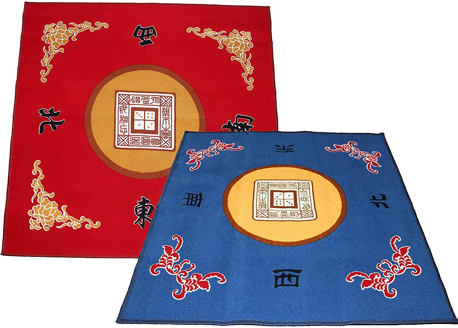 HengKaiSing 31.5" Table Cover - Slip Resistant Mahjong Game/Poker/Dominos/Card Tablecovers Table Top Mats 2 Pack (at Random Colors)