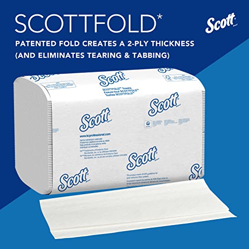 Scott® Pro™ Scottfold™ Multifold Paper Towels (01980), with Absorbency Pockets™, 9.4" x 12.4" sheets, White, (175 Sheets/Pack, 25 Packs/Case, 4,375 Sheets/Case)