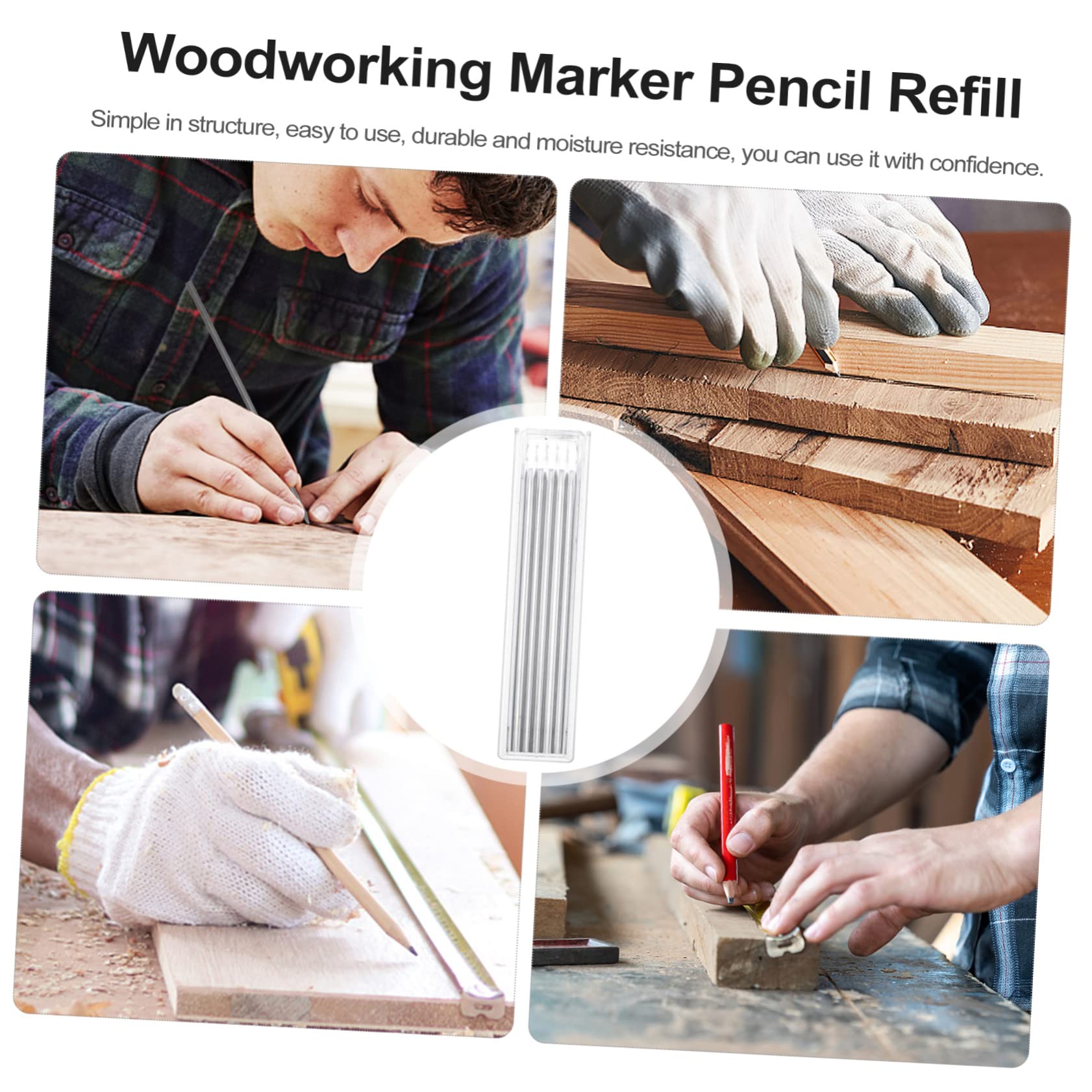 Ciieeo 12 pcs carpentry brush Mechanical Pencil Refills Architect Marker Pencil Carpenter Pencil Replacement Refill mechanical pencils mechanic tool Drawing Pen Refill Mini lead graphite