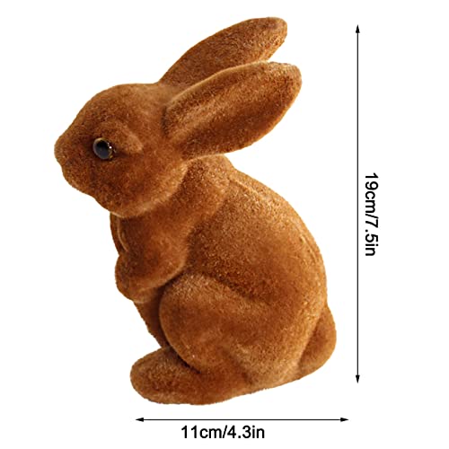 Spring Bunny Table Gift Easter Decoration Figurine Decoration Decoration Bunny, Easter Rabbit Statue, Artificial Bunny Figurines Ornament for Home,Office Desk,Easter Party Garden Yard Decoration (D)