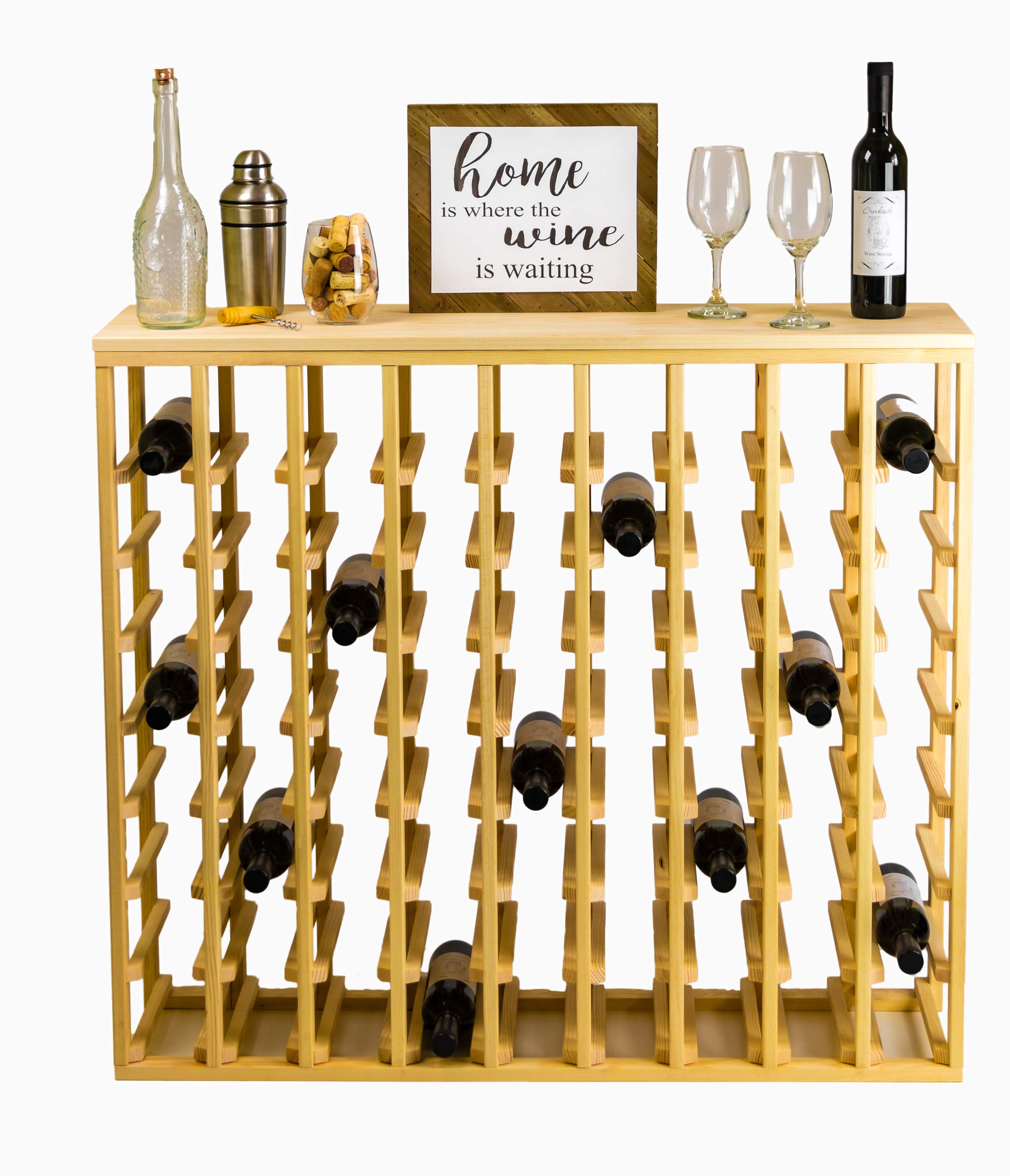 Creekside 72 Bottle Table Wine Rack (Pine) by Creekside - Exclusive 12 inch deep design conceals entire wine bottles. Hand-sanded to perfection!, Pine