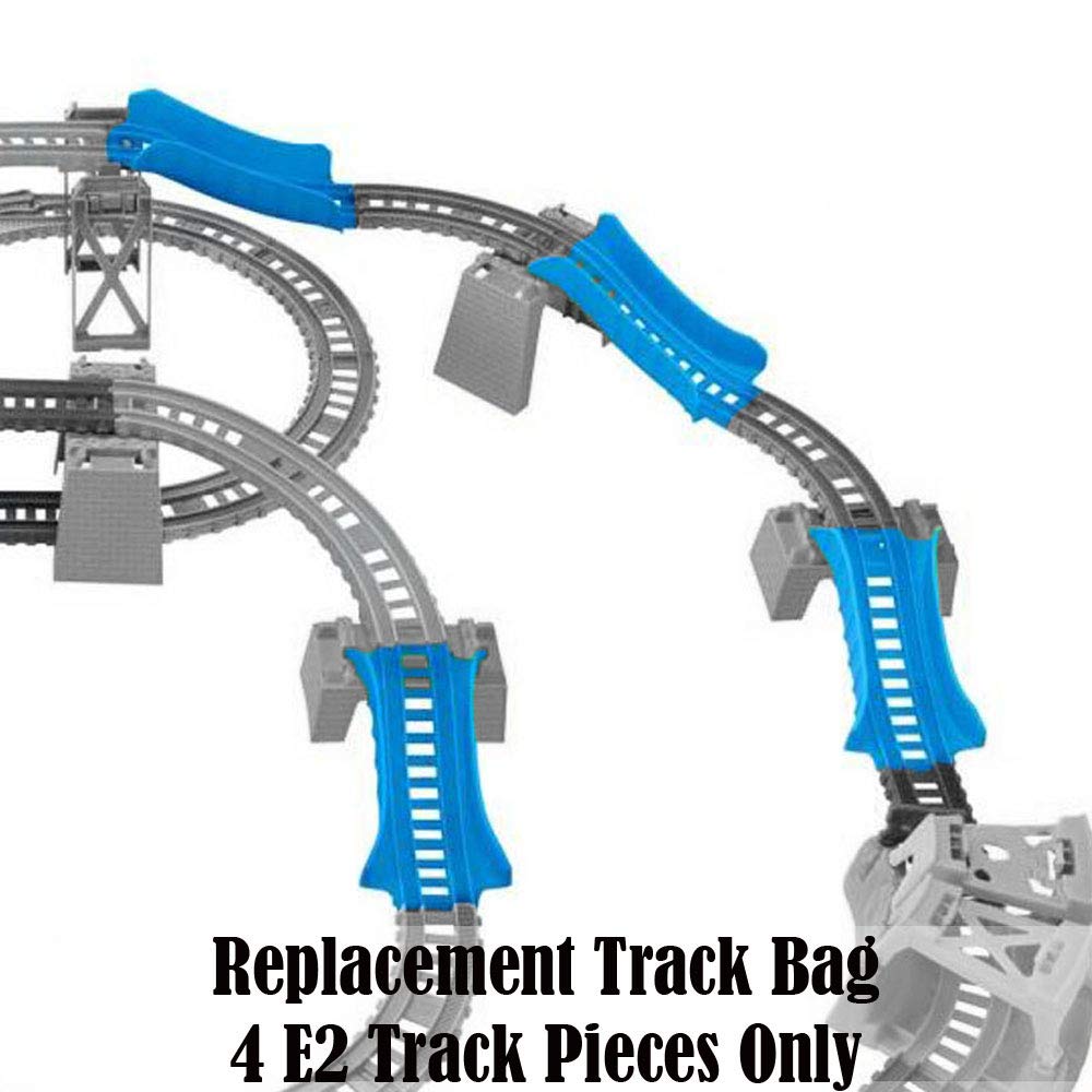 Replacement Parts for Thomas The Train - GBN45 ~ Thomas & Friends Trackmaster Percy 6 - in - 1 Set ~ Replacement Track Bag ~ 4 E2 Track Pieces ~ Blue