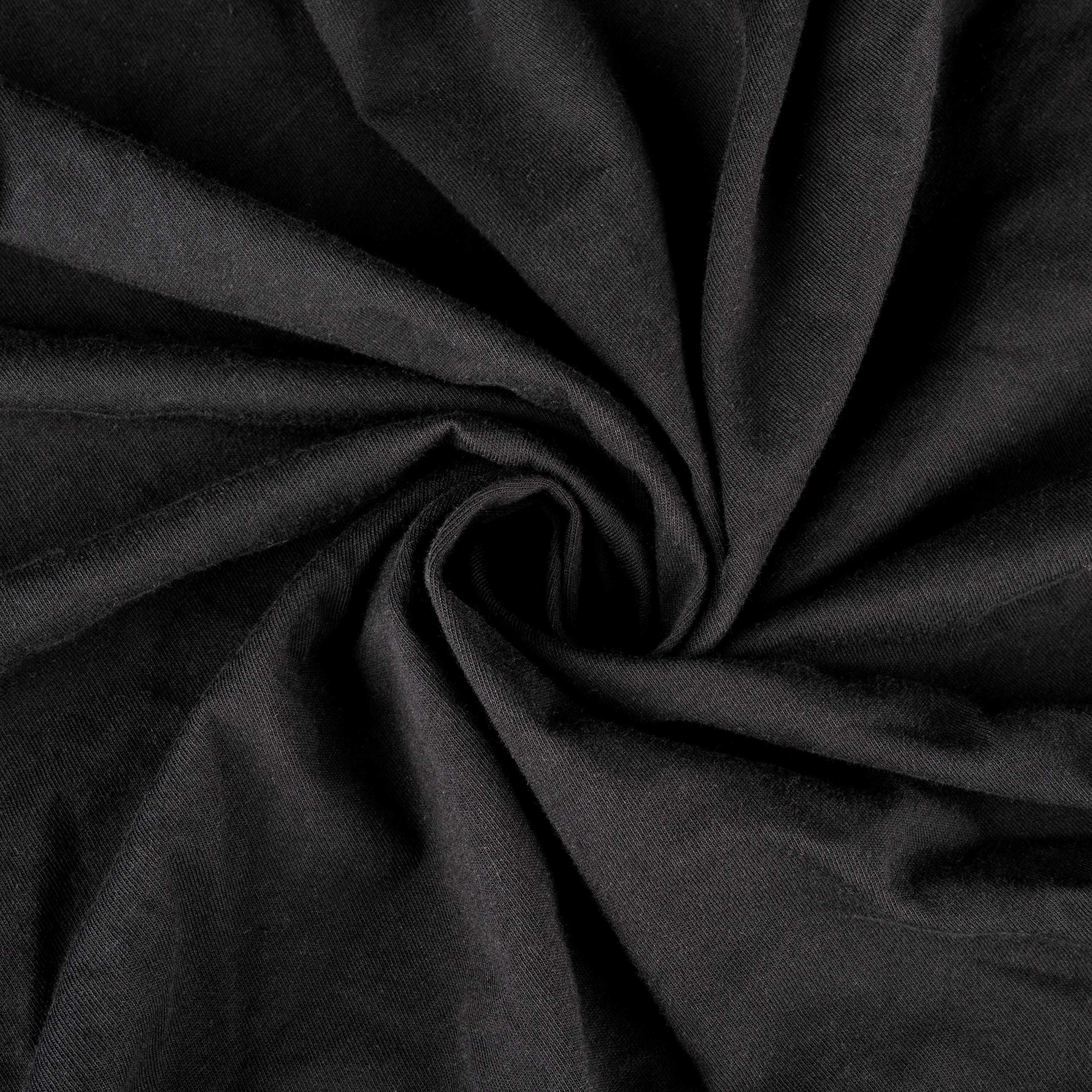 SheetWorld Fitted 100% Cotton Jersey Bassinet Sheet 15 x 33, Solid Black, Made in USA