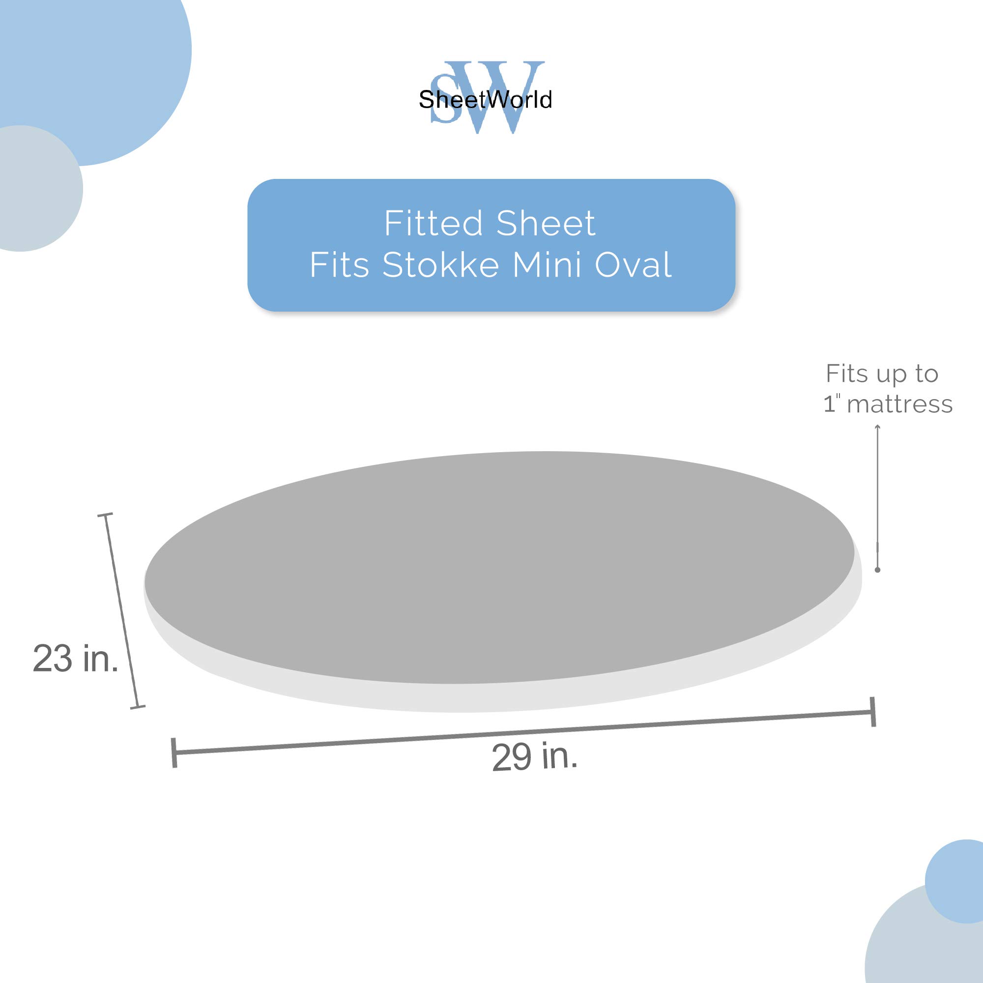 SheetWorld Fitted 100% Cotton Jersey Oval Sheet, Fits Stokke Mini 23 x 29, Pink Pindot, Made in USA