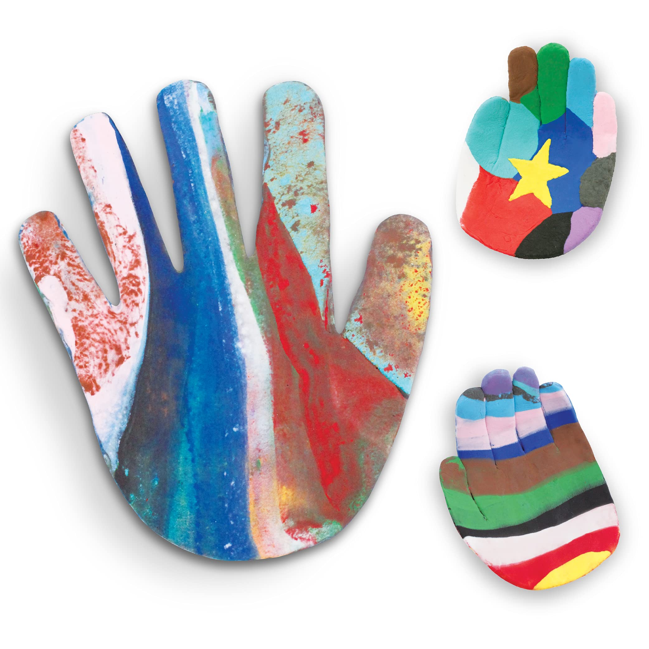 Peachy Keen Crafts Craft Sets for Kids Ages 5 and Up - Make Your Own Clay Hand Print Bowl - Includes Multicolor Clay, Cutting Tool, and Roller - Kid Craft Kit to Make Up to 3 Bowls