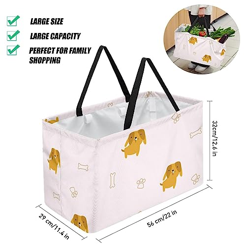 Funny Animal Print Large Capacity Laundry Organizer Tote Bag - Reusable and Foldable Oxford Cloth Shopping Bags
