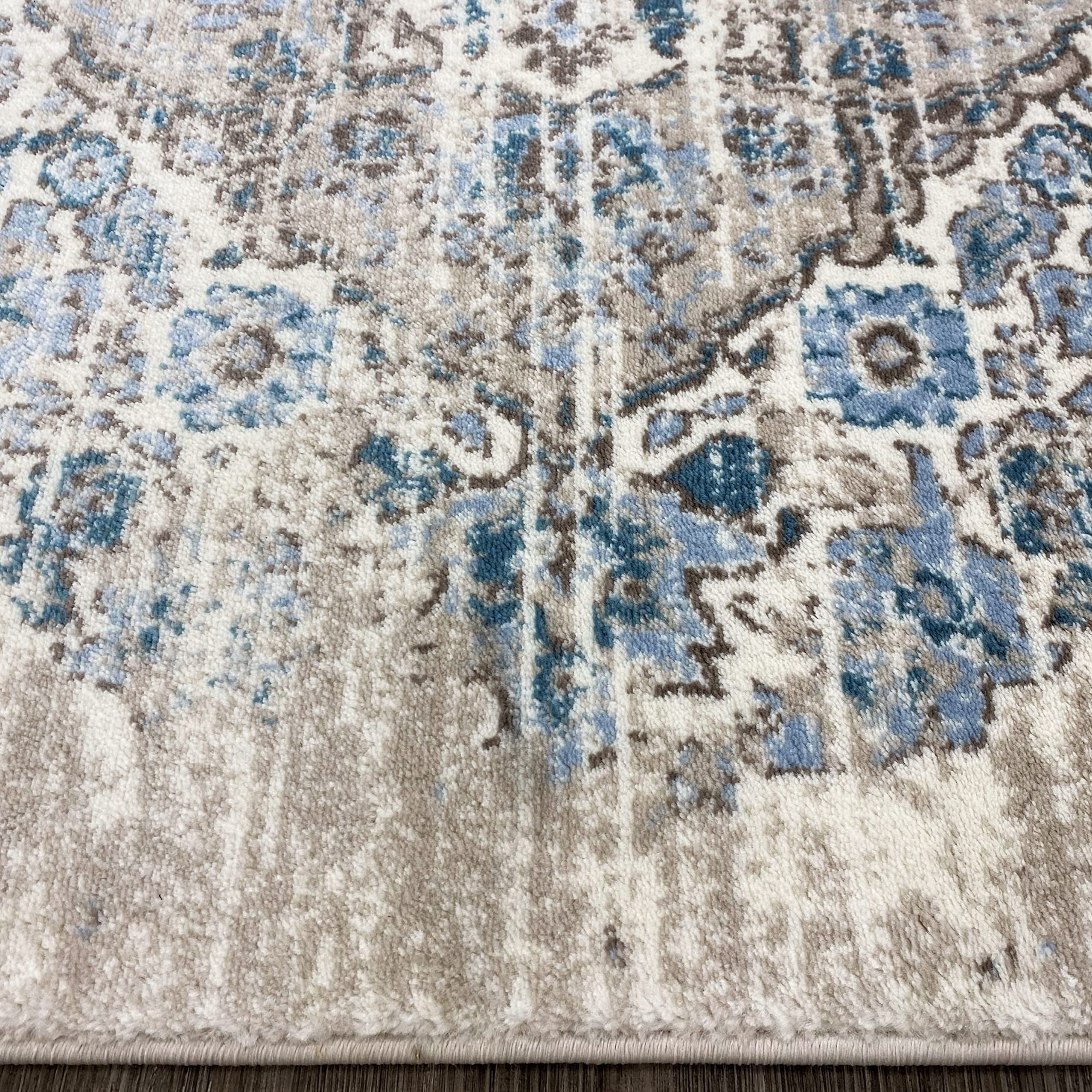 Luxe Weavers Distressed Cream 6x9 Area Rug, Modern, Stain Resistant Carpet, Indoor Oriental Rug
