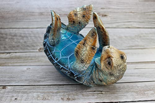 Sea Turtle Bottle Holder Turtle Figurine Natural Color Turtle Wine Bottle Holder, Blue