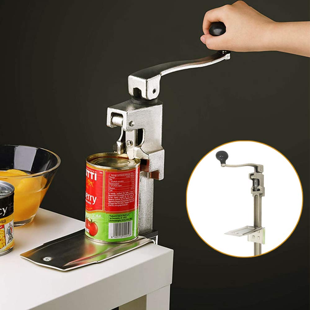 Commercial Can Opener, 11" Large Heavy-Duty Smooth Edge Can Opener Stainless Steel Cutting Can Opener for Kitchen, Restaurant