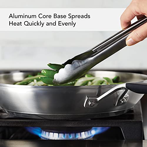KitchenAid Stainless Steel Frying Pan/Skillet, 12 Inch, Brushed Stainless Steel