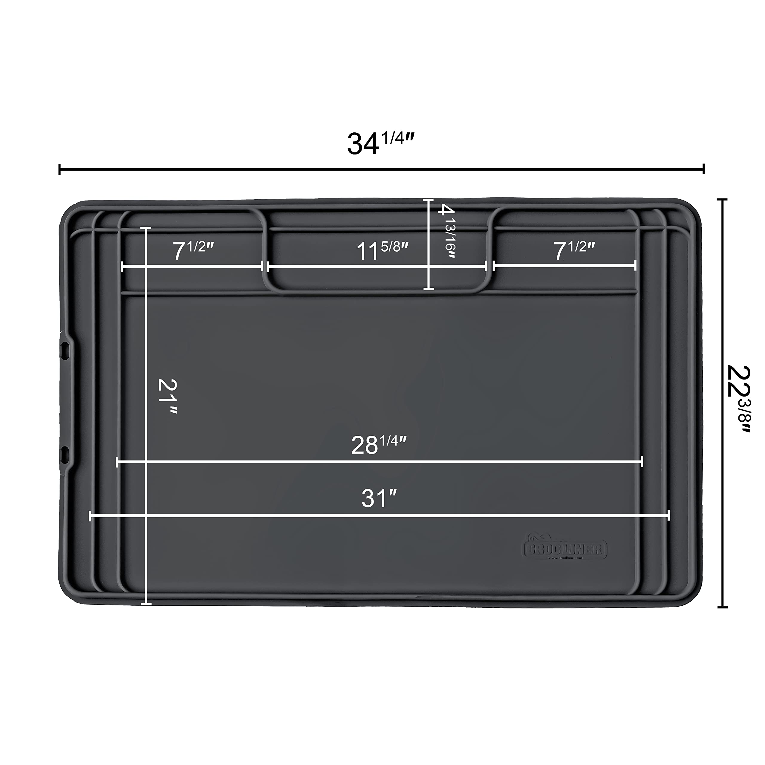 Croc Liner Under Sink Mat Waterproof Cabinet Liner for Kitchen and Bathroom Cabinets, Utility Mat (Cool Grey)