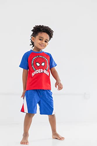Marvel Avengers Spider-Man Little Boys 3 Piece Outfit Set: T-Shirt Tank Top Shorts 7-8