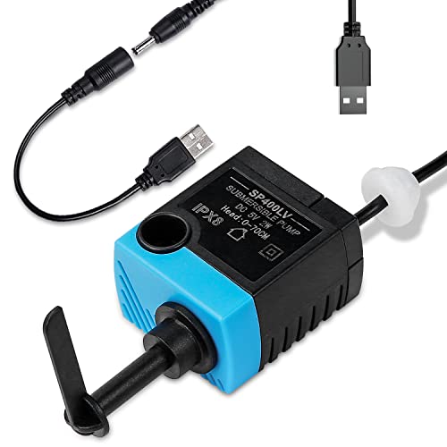 SanKlev SP-400LV Cat and Dog Water Fountain Pump with Grommet,USB Replacement Pump for Original Mini Pet Fountain
