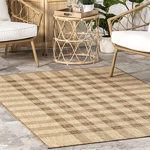 nuLOOM Sandee Casual Plaid Indoor/Outdoor Area Rug, 8' x 10', Beige