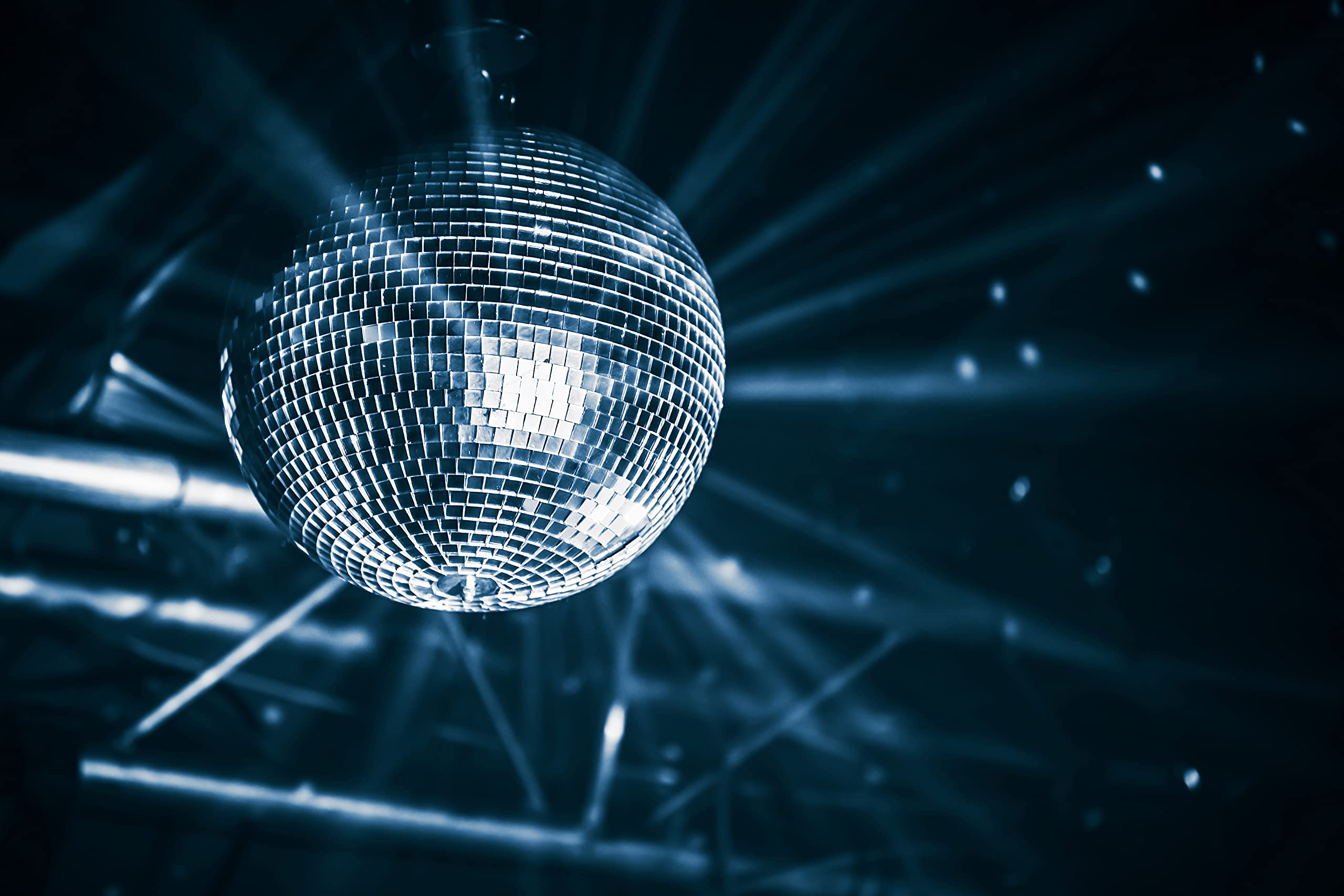 The Dreidel Company Mirror Disco Ball 6" Inch, Silver Hanging Ball with Attached String for Ring, Reflects Light, Fun Party Home Bands Decorations, Party Favor (2-Pack)