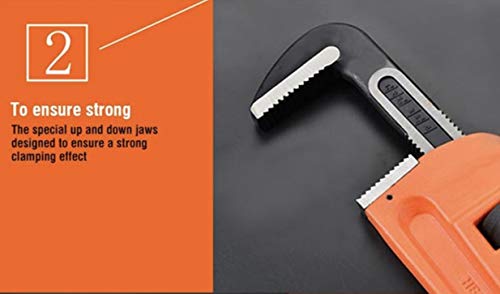 Edward Tools Pipe Wrench - Heavy Duty Heat Treated Steel Plumbing Wrench Tool - Forged Hook Jaw for Superior Grip - Quick Adjustment Nut (12")