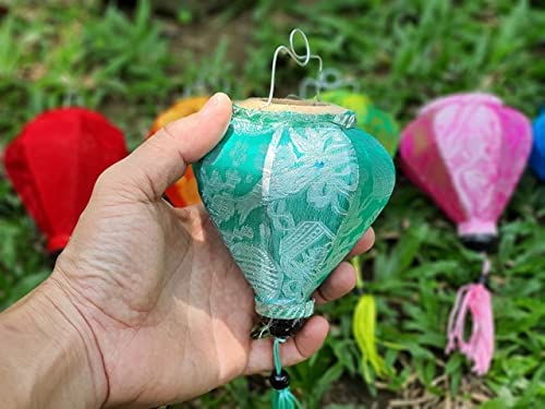 Set of 8 Mini String Silk Lanterns 10cm Vietnam Lanterns for Wedding Decor Christmass Tree Decor Home Decor Garden Party Decor