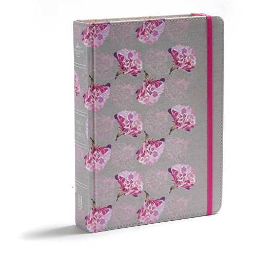 Biblia Reina Valera 1960 de apuntes gris y floreado , tela impresa | RVR 1960 NoteTaking Bible, Grey and Pink, Cloth over Board (Spanish Edition)