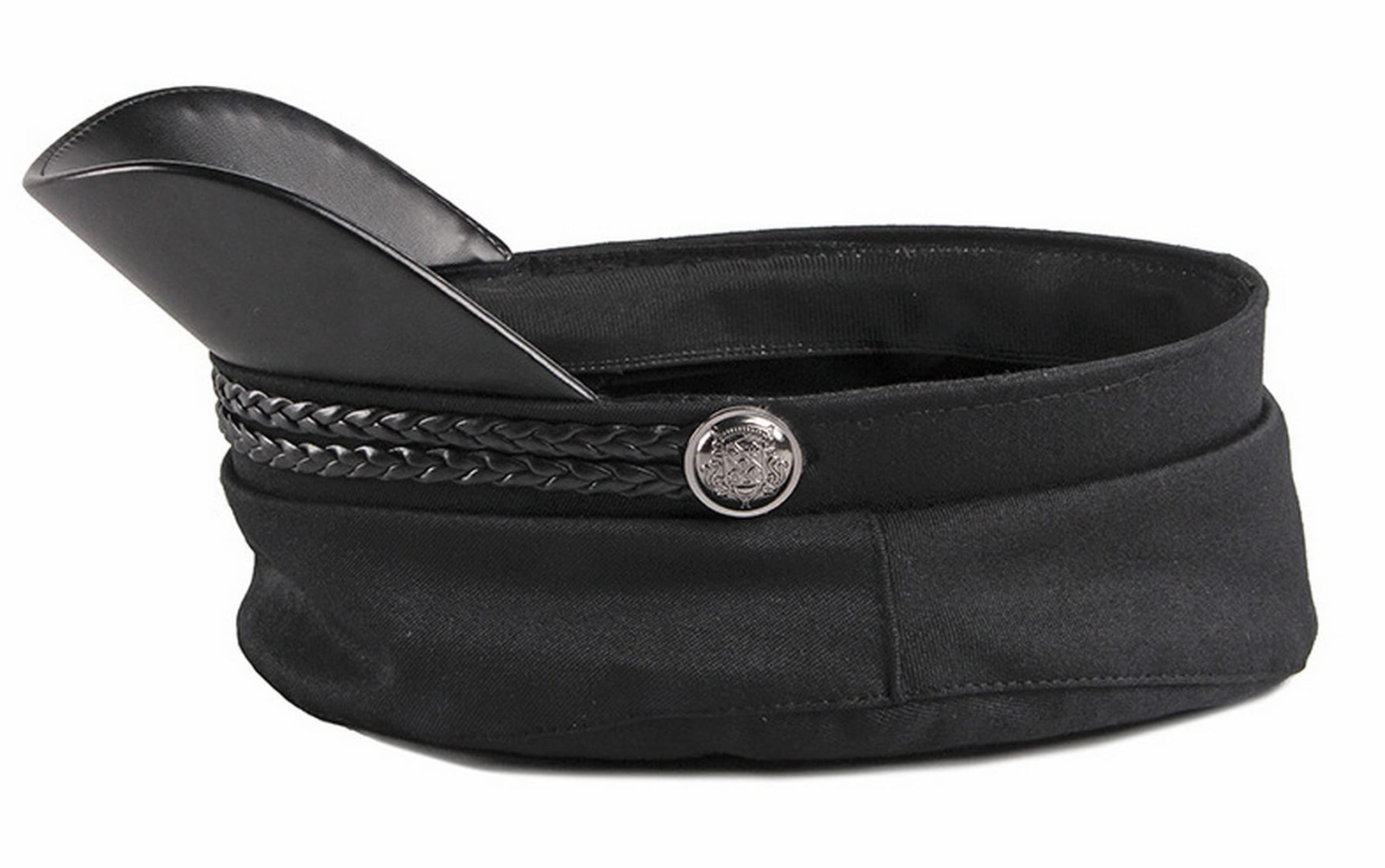Brcus Men Women Yacht Captain Sailor Hat Newsboy Cabbie Baker Boy Peaked Beret Cap Black