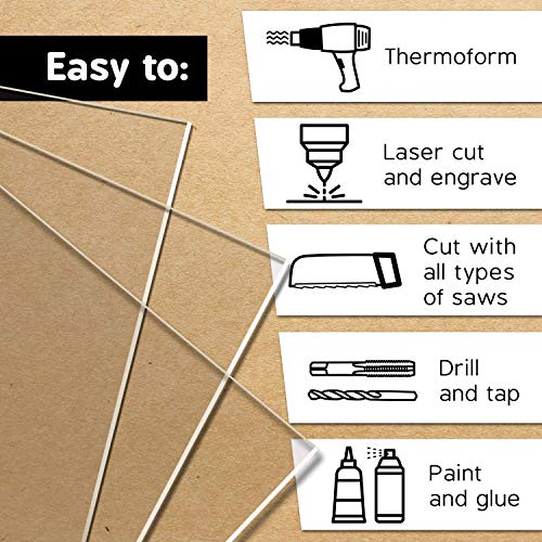 KLEARSTAND 2 Sheets of 12" x 24" x 0.09" (2.286mm Thick) Clear Plexiglass, Highly Versatile, Light Weight and High Impact Strength, Made in USA