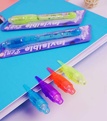 Invisible Ink Pen 24Pcs Spy Pen with UV Light Magic Marker Kid Pens for Birthday Party,Writing Secret Message for Easter Day Halloween Christmas Party Bag Gift