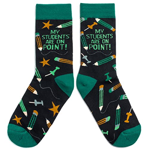 Funny Nerd Socks - Gift For Teachers, Students, Book Lovers, Math, Science Geeks (My Students Are On Point)