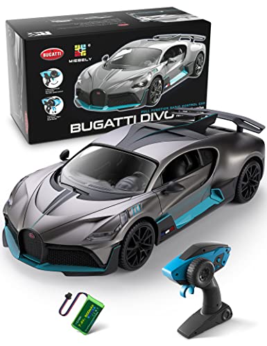 MIEBELY Bugatti Divo Remote Control Car, Rechargeable High Speed Toy Car 12km/h Officially Authorized Model Car 2.4Ghz Vehicle Racing Hobby Rc Car Children, Adults with LED Lights Birthday Gift