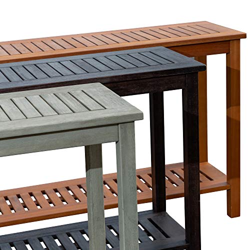 DTY Outdoor Living Longs Peak Eucalyptus Console Table, Espresso