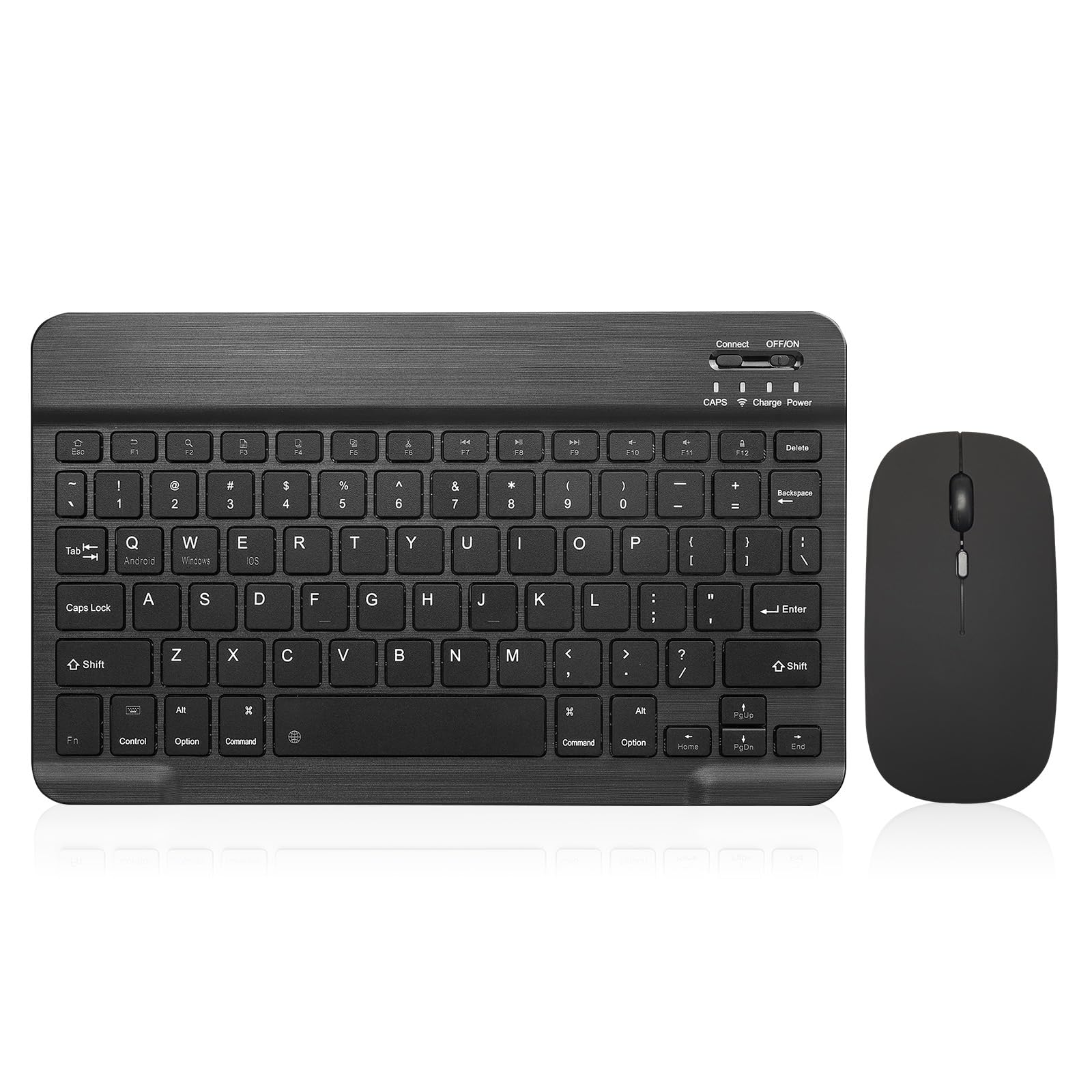 Bluetooth Keyboard and Mouse Combo Rechargeable Portable Wireless Keyboard Mouse Set for Apple iPad iPhone iOS 13 and above Samsung Tablet Phone Smartphone Android Windows (10 inch Yellow)