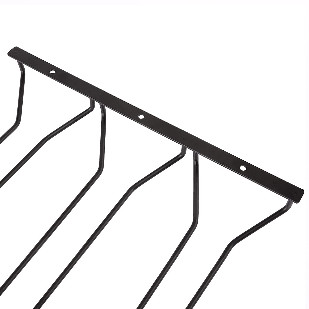 Dianoo 30.5cm Black Wine Glass Rack, Wine Glass Holder Under Shelf, Stemware Rack Under Cabinet, 3 Rows