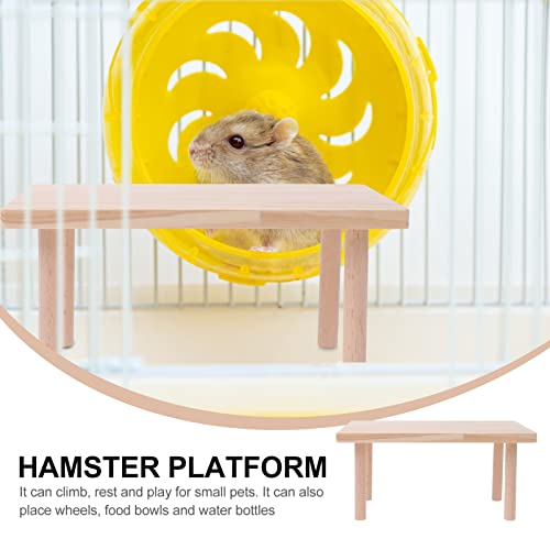 Ipetboom Hamster Platform 1 Pc Hamster Platform, Hamster Play Wooden Platform Bird Playground Hamster Climbing Toy for Hamster Squirrel Gerbil Chinchilla Birds