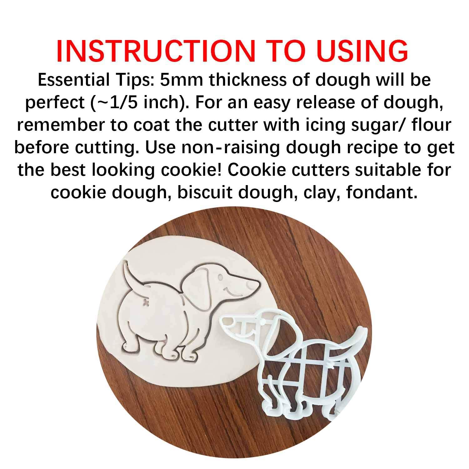 Dachshund Cookie Cutter, Smiling Cute Dog Butt Shape Mold