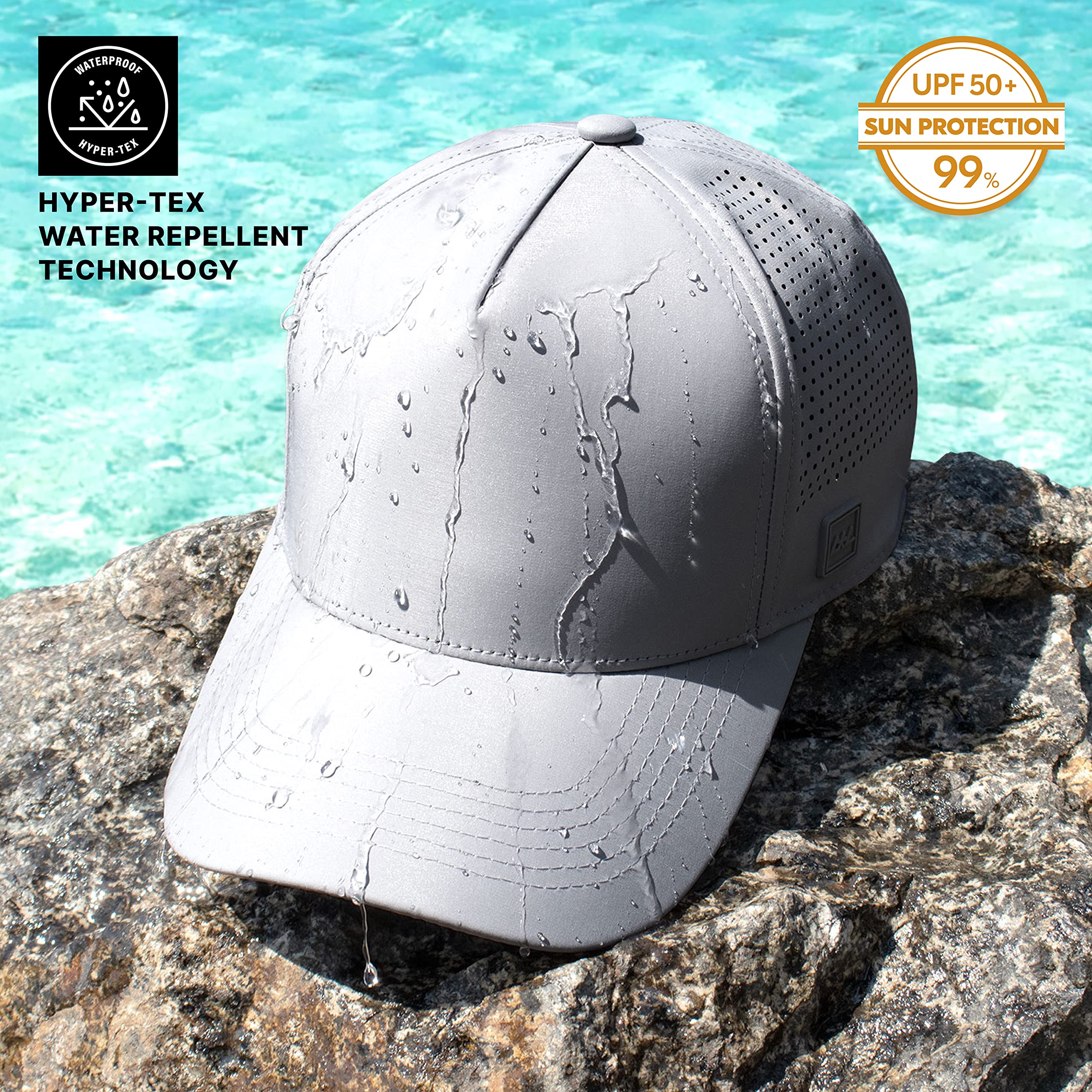 CHOK.LIDS Waterproof Ball Cap Cooling Mesh Running Baseball Cap Breathable Quick Dry Outdoor Sport Fitted Hat for Men Women (Navy)